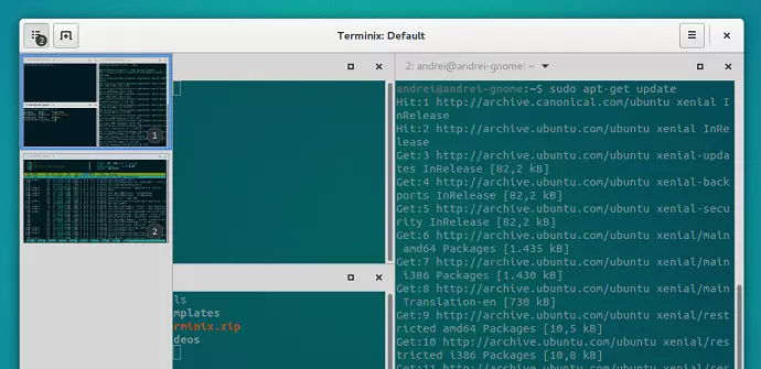 Terminix: Sangana neiyi terminal emulator yeLinux