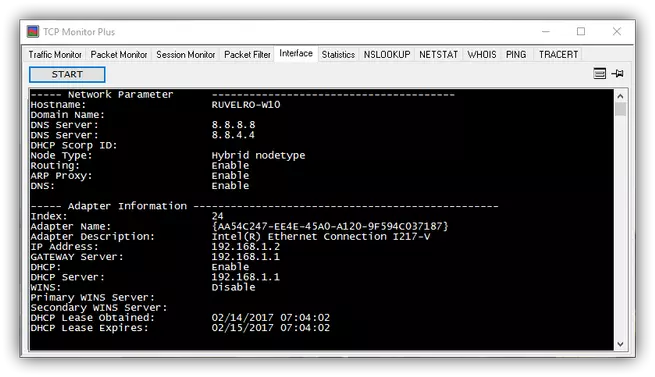 TCP Monitor Plus - Interface