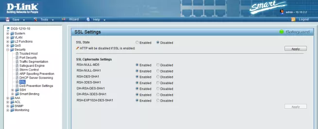 D-Link DGS-1210-10: Sekirite Pati Firmware