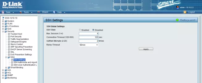 D-Link DGS-1210-10: Sekirite Pati Firmware