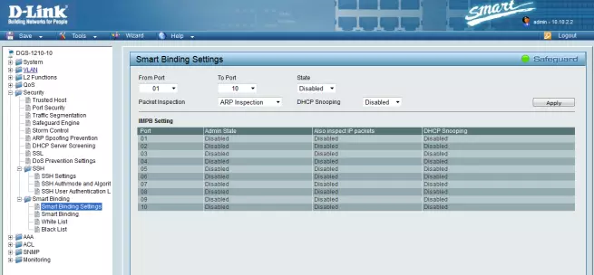 D-Link DGS-1210-10: Sekirite Pati Firmware