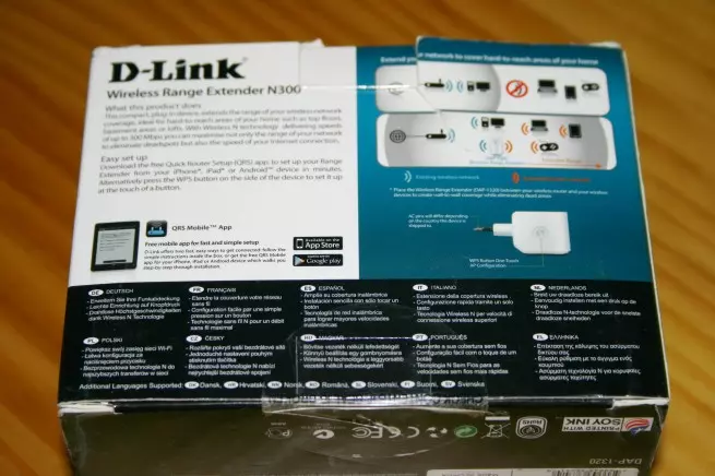 Radharc ar chúl an bhosca D-Link DAP-1320