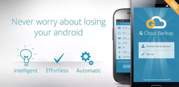 G Cloud Backup: Ni analizas ĉi tiun aplikaĵon por fari rezervajn kopiojn en Android 24974_1