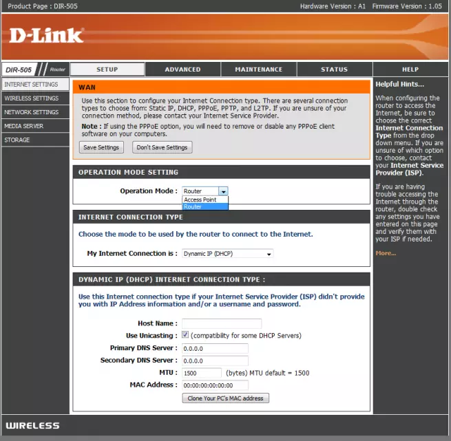 D-Link DIR-505: Famerenana an'ity router Wi-Fi paosy ity ary mamerina amin'ny seranana USB 25054_60