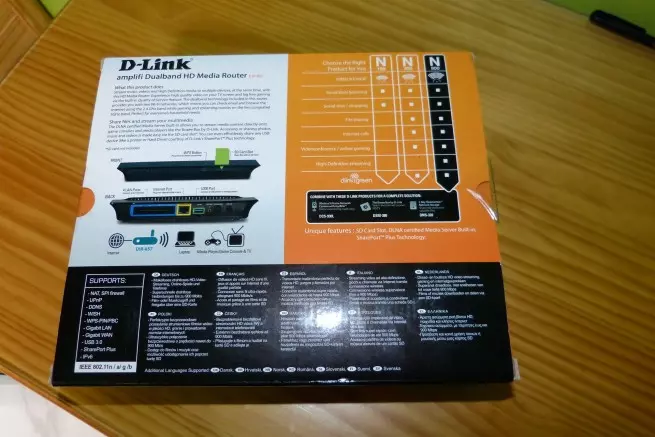 Vue arrière du boîtier D-Link DIR-857