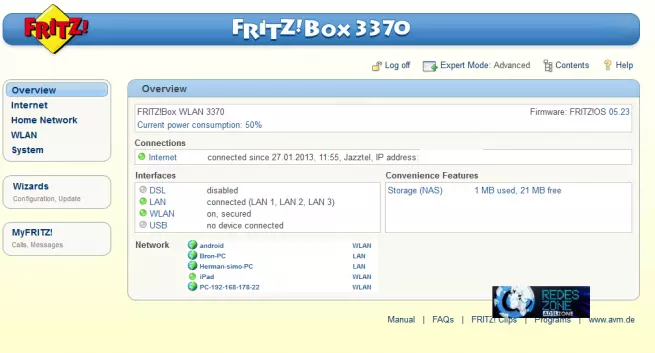 FRITZBox WLAN 3370: Revizio de ĉi tiu ADSL2+/VDSL kaj neŭtrala enkursigilo kun 450Mbps duobla-banda Wi-Fi N 25311_74