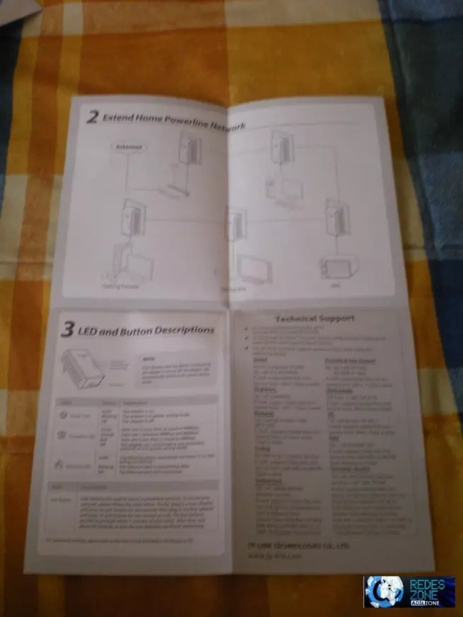 Belakang manual arahan TP-Link TL-PA511