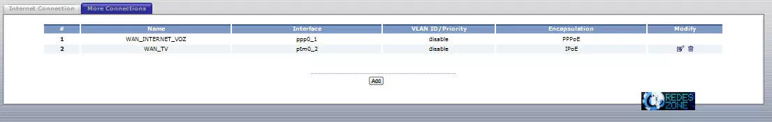 Bukana ea router e fanoeng ke Movistar ho bareki ba eona ba likhokahano tsa VDSL 25332_11