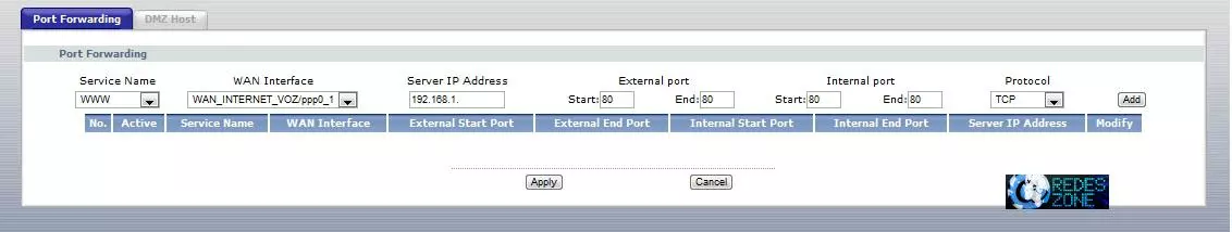 Bukana ea router e fanoeng ke Movistar ho bareki ba eona ba likhokahano tsa VDSL 25332_21