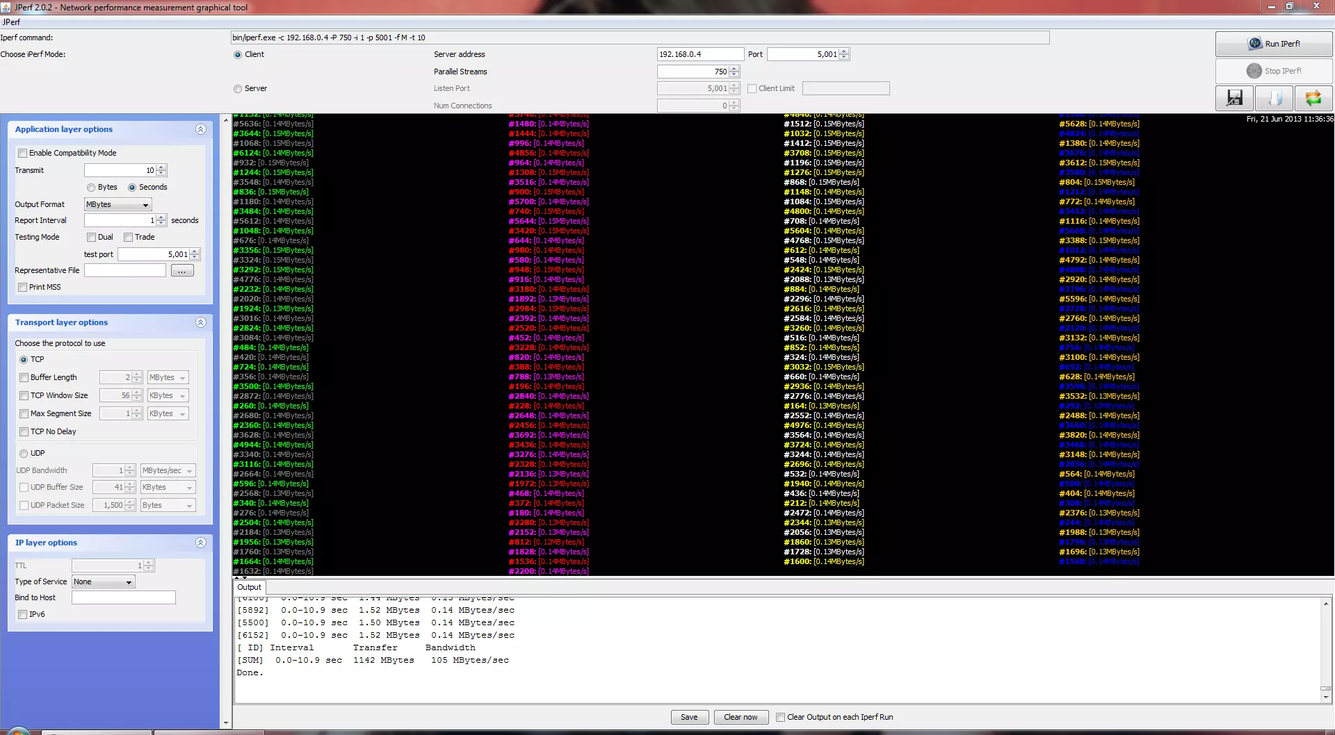 750 Threads JPerf LAN