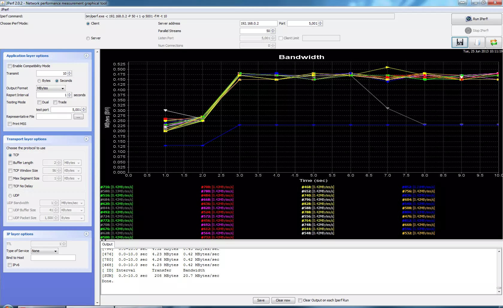 802.11ac 50 થ્રેડો JPerf. નીચેનો ઓરડો