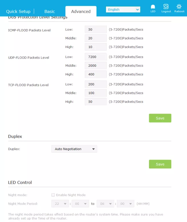 TP-LINK آرچر C2600: پرمختللي فرم ویئر مینو