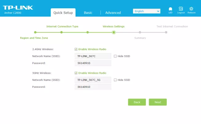 TP-LINK Archer C2600: Wizard dejinta