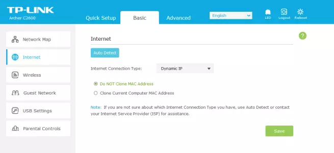 TP-LINK Archer C2600: Analisis kepada menu asas