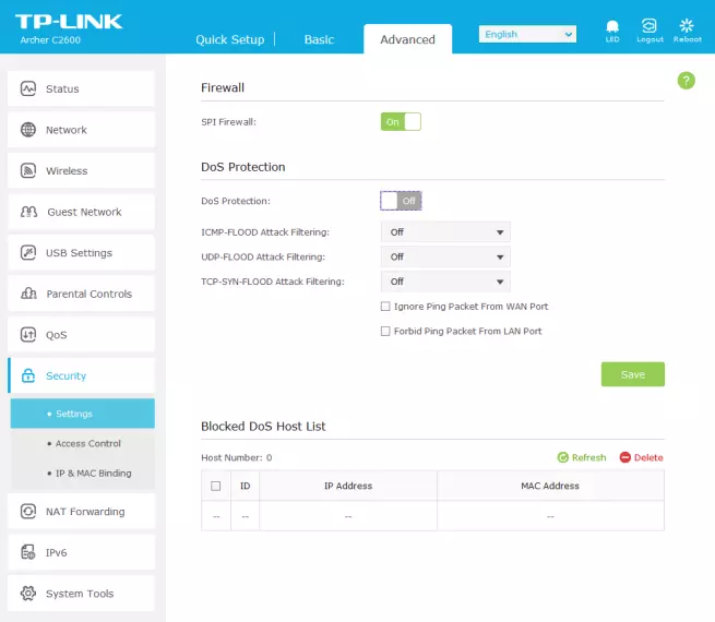 TP-LINK Archer C2600: Menu perisian tegar lanjutan