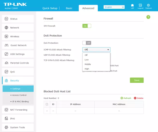 TP-LINK Archer C2600: Menu perisian tegar lanjutan