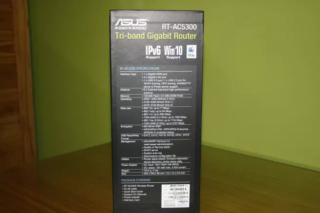 Teknikal nga mga detalye sa ASUS RT-AC5300 router