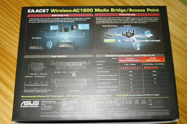 ASUS EA-AC87: Wi-FI AC1800 ಮತ್ತು ಗಿಗಾಬಿಟ್ ಈಥರ್ನೆಟ್ ಜೊತೆಗೆ ಈ ಸೇತುವೆ ಮತ್ತು AP ನ ವಿಶ್ಲೇಷಣೆ 25382_12