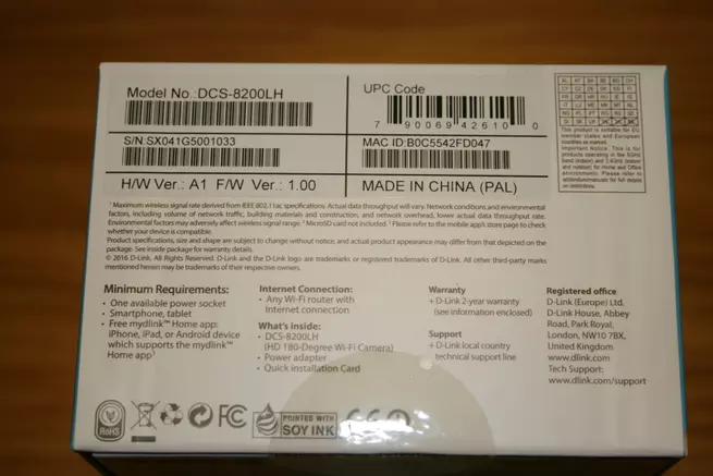 Spodnji del ohišja IP kamere D-Link DCS-8200LH