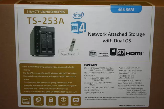 Sonraíochtaí QNAP TS-253A NAS