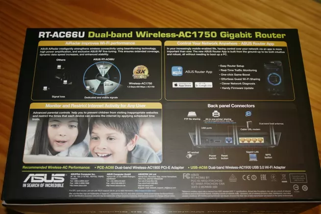 ASUS RT-AC66U B1 box router paş