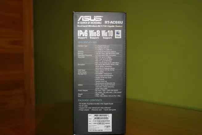 ASUS RT-AC66U B1 router qutisining texnik xususiyatlari