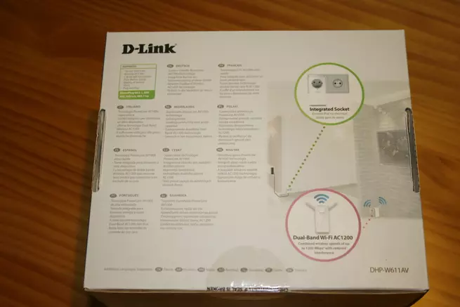 D-Link DHP-W611AV Кутија за PLC со високи перформанси назад