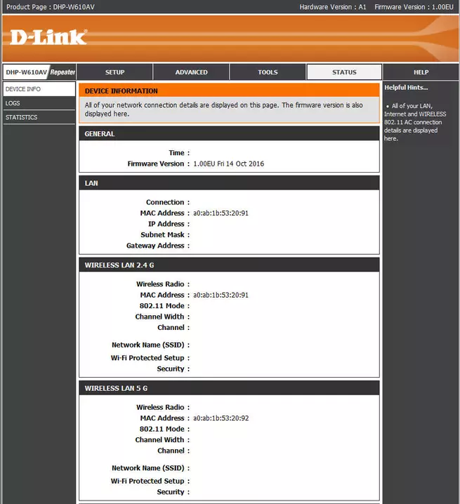 D-Link DHP-W611AV: AC1200 Wi-Fi가 있는 AC1000 PLC 검토 25434_51