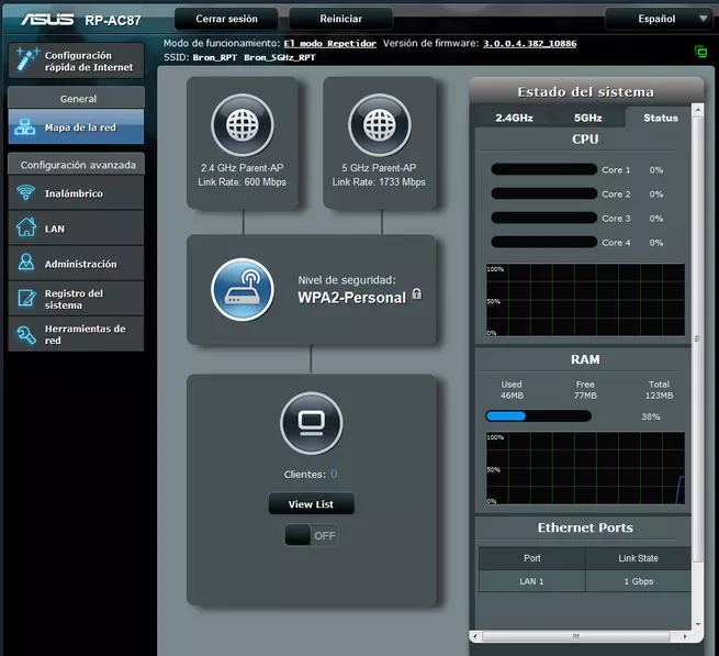 ASUS RP-AC87: סקירה של משחזר Wi-Fi כפול AC2600 זה 25477_33