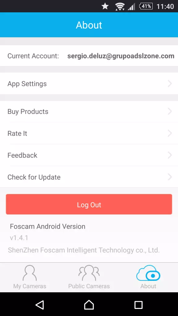 Foscam Android App Assistant applikationszoner