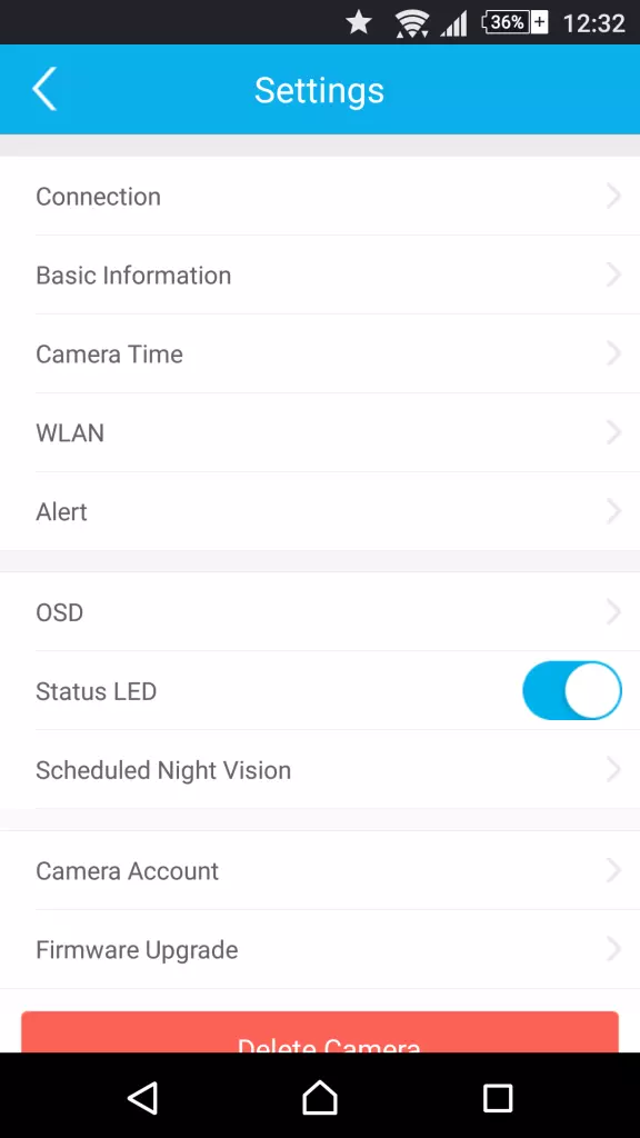 Foscam App Android: Indstillinger
