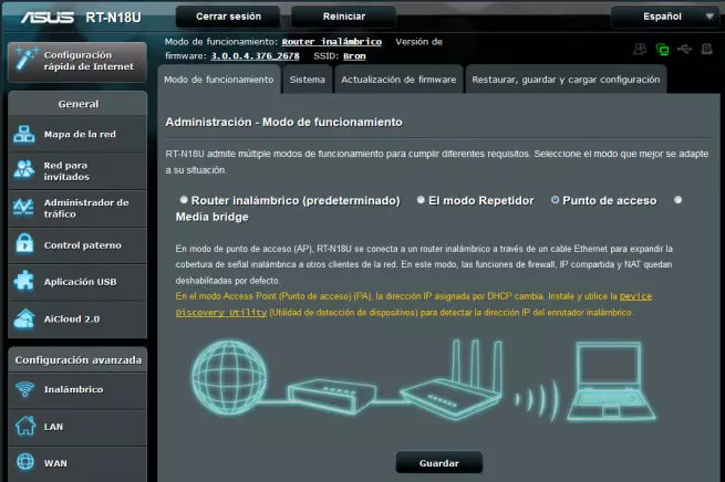 ASUS RT-N18U N600: Famerenana ity router tsy miandany amin'ny seranana Gigabit sy USB 3.0 ity 25584_80