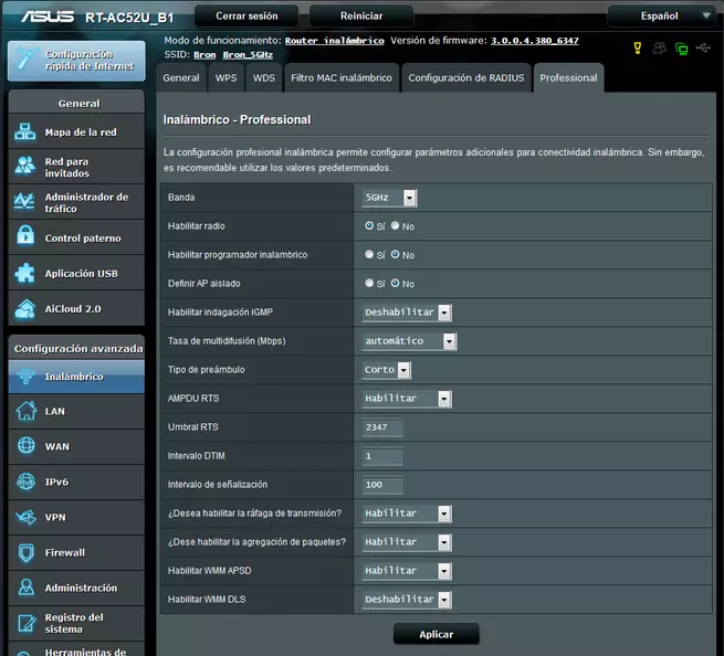 ASUS RT-AC52U B1: Dib u eegista labada-band AC750 iyo Gigabit router 25629_64