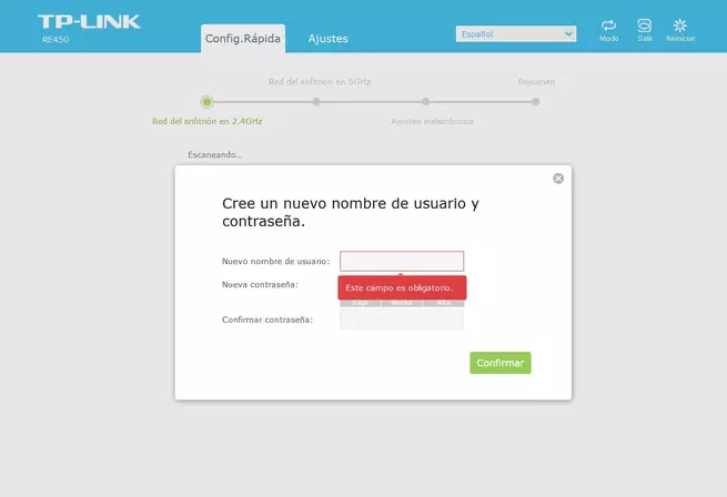 TP-Txuas RE450: Web Configuration Wizard