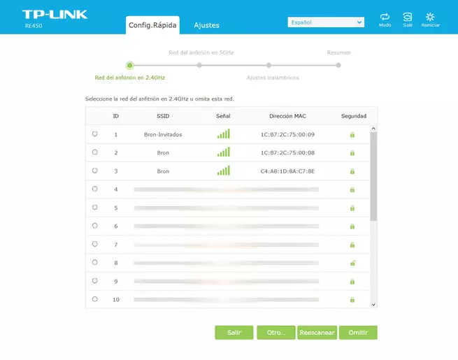 TP-Link RE450: Assistent de configuració web