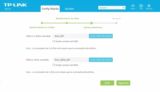 TP-Txuas RE450: Web Configuration Wizard