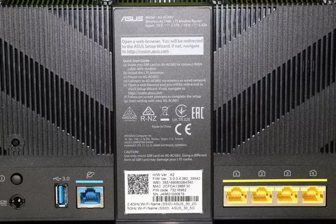 ASUS 4G-AC68U 4G роутери үчүн орнотуу маалыматы менен легенда менен таанышыңыз