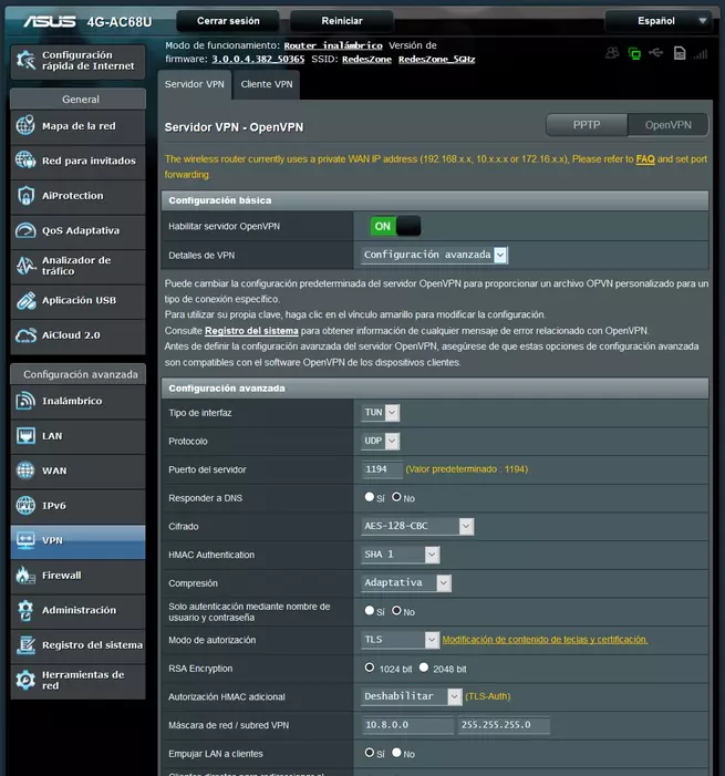 ASUS 4G-AC68U: Analyse vun dësem Router 4G, Gigabit a mat Wi-Fi AC1900 25682_62