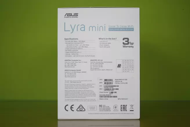 Lato sinistro della custodia del sistema Wi-Fi ASUS Lyra Mini Mesh