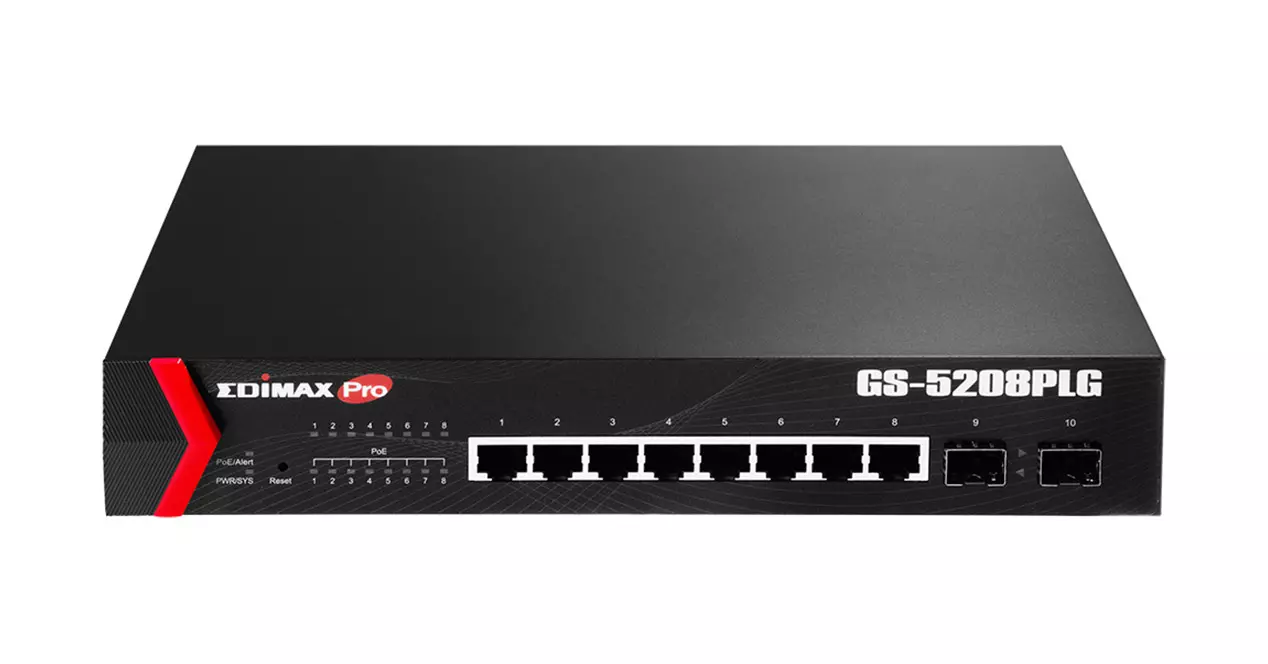 Edimax GS-5208PLG៖ ការពិនិត្យឡើងវិញនៃការផ្លាស់ប្តូរ Gigabit នេះជាមួយនឹង PoE+ និង SFP