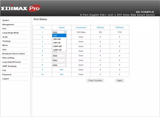 Edimax GS-5208PLG: مراجعة محول جيجابت مع PoE + و SFP 25763_30