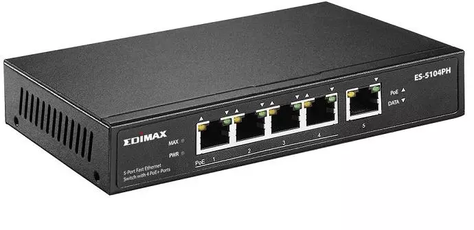 Edimax ES-5104PH: Analiz de switch sa a ak 5 pò nan ki 4 yo se PoE ak yon pri nan 70 ero. 2705_1