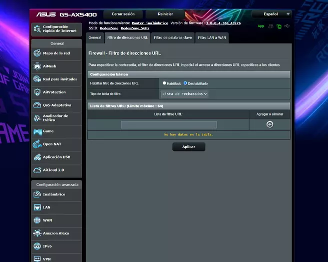 ASUS ROG STRIX GS-AX5400: WiFi 6 na Gigabit yimikino yo gusubiramo 301_137