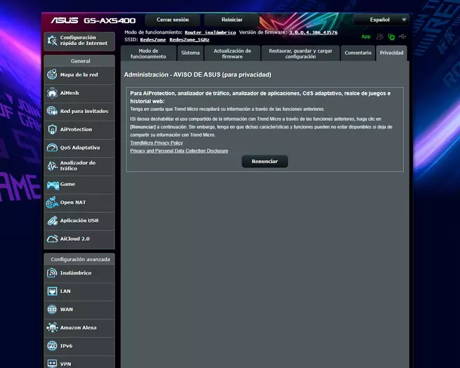 ASUS ROG STRIX GS-AX5400: WiFi 6 na Gigabit yimikino yo gusubiramo 301_146