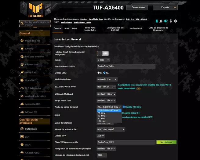 ASUS TUF Gaming TUF-AX5400: WiFi 6 og Gigabit leikjabeini endurskoðun 304_110