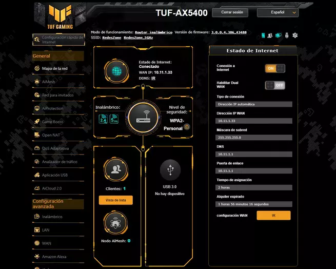 ASUS TUF Gaming TUF-AX5400: WiFi 6 og Gigabit leikjabeini endurskoðun 304_68