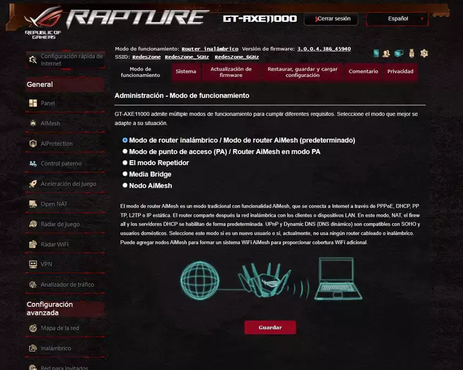 ASUS ROG Rapture GT-AXE11000: இந்த Wi-Fi 6E திசைவியின் பகுப்பாய்வு 310_209