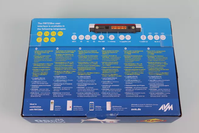 Back of the FRITZBox 6850 5G router case in detail