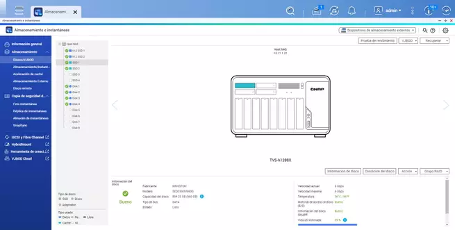 QNAP TVS-h1288X: Dib u eegista NAS ee Intel Xeon iyo 10Gbps 351_93