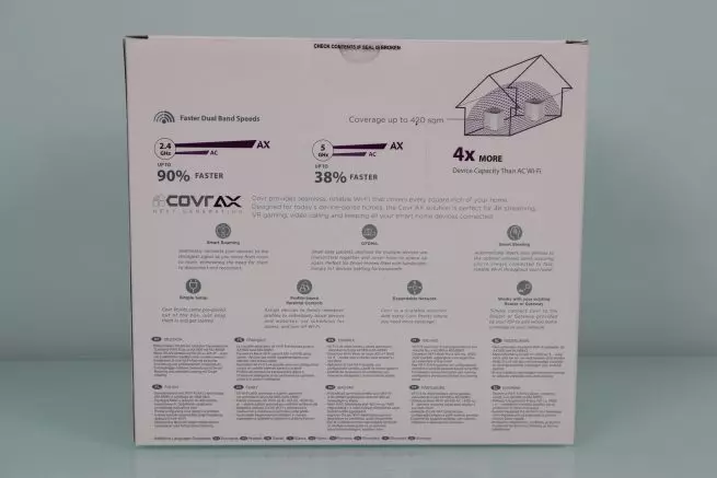 Rückseite der Box des D-Link COVR-X1862 Mesh-WLAN-Systems